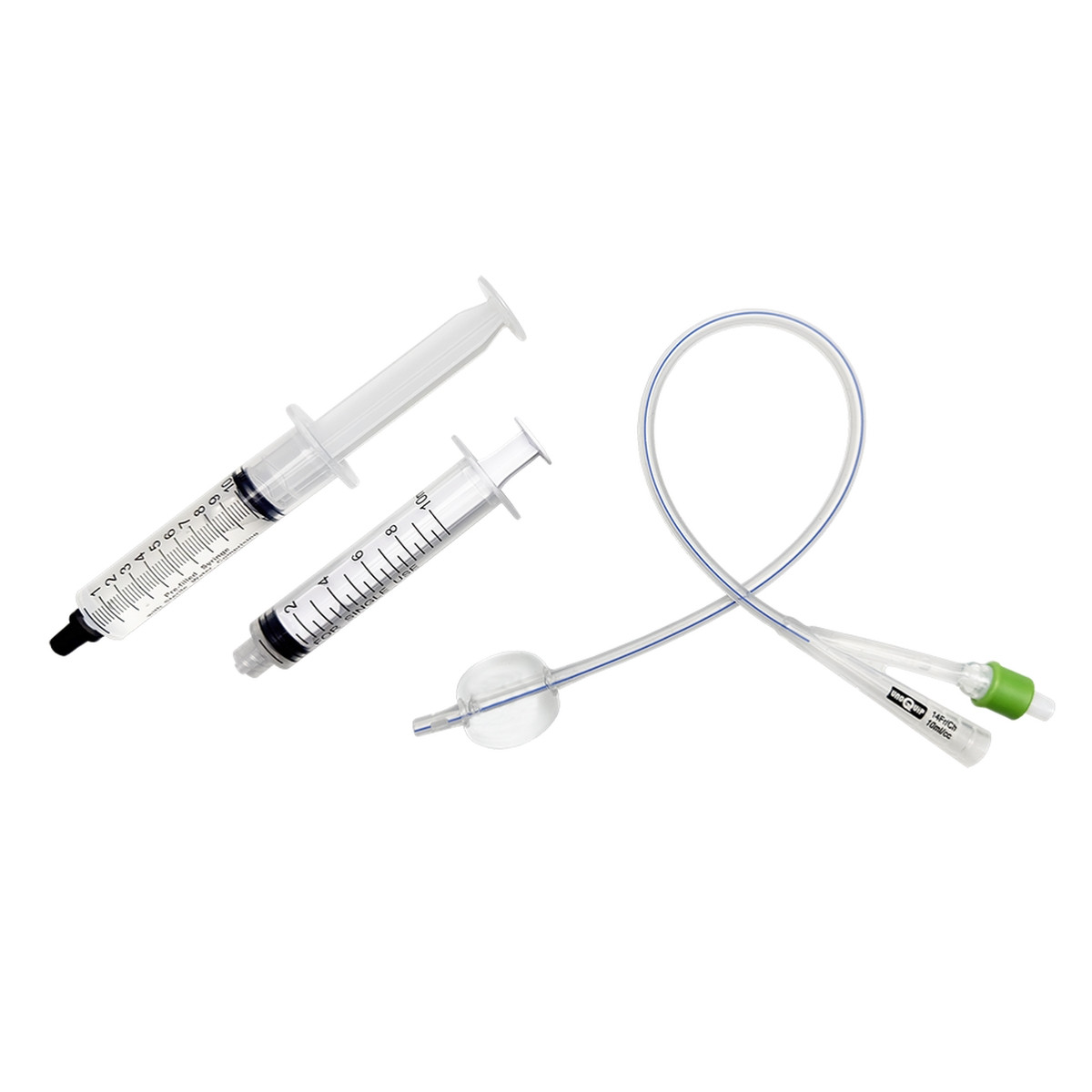 2-Way Open Tip Silicone Foley Catheter with Prefilled Syringe - 12CH ...