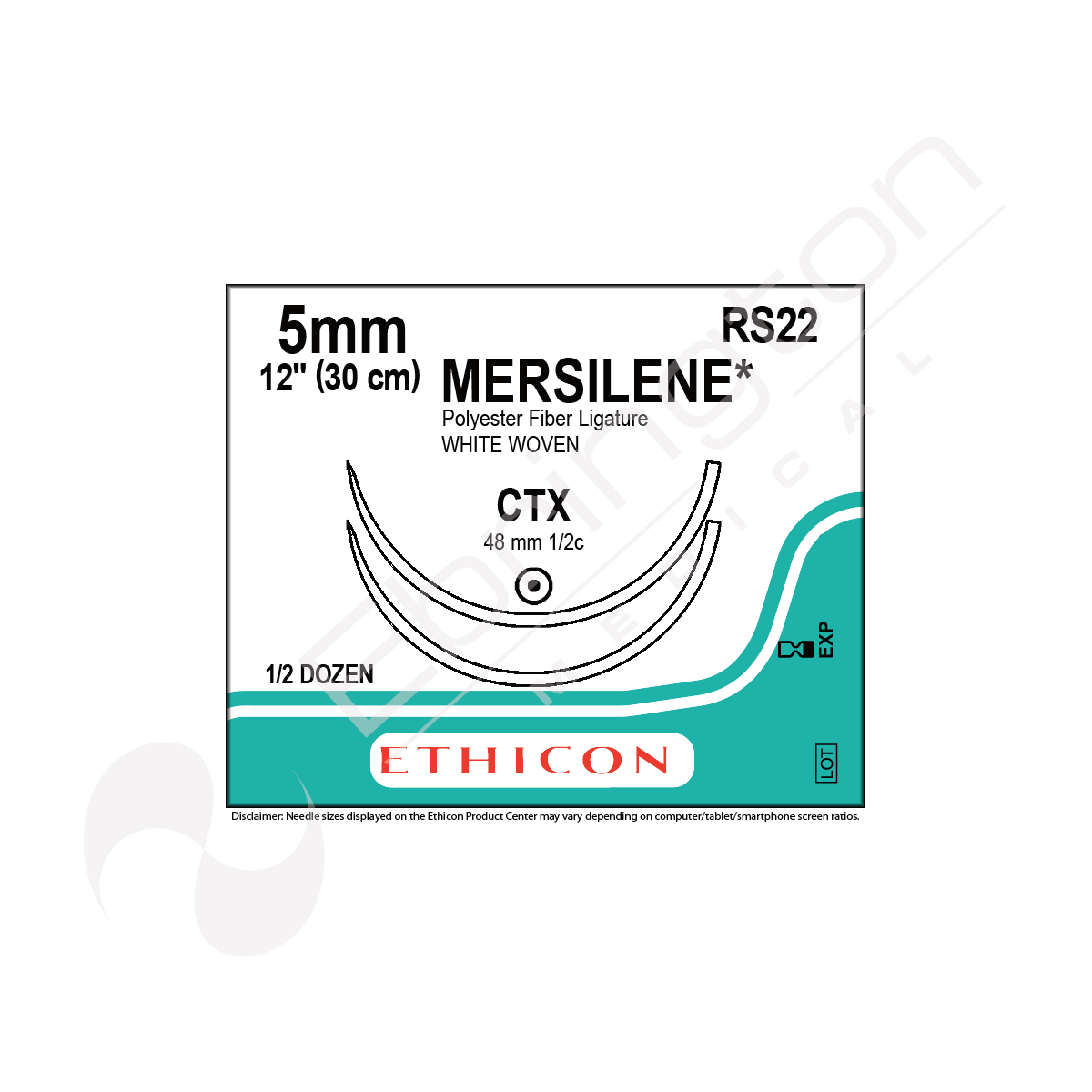 RS22 Mersilene Tape White Polyester Sutures x 6