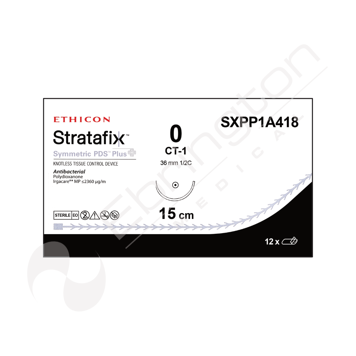 Stratafix Symmetric PDS Plus Sutures SXPP1A418 x 12